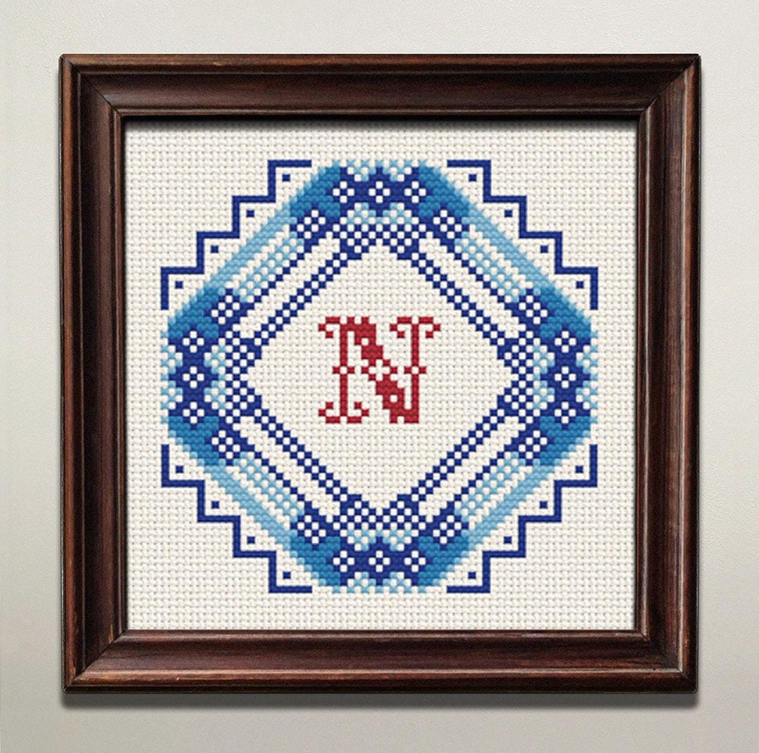 Letter N Cross Stitch Pattern, Easy Counted Cross Stitch Chart, ABC ...