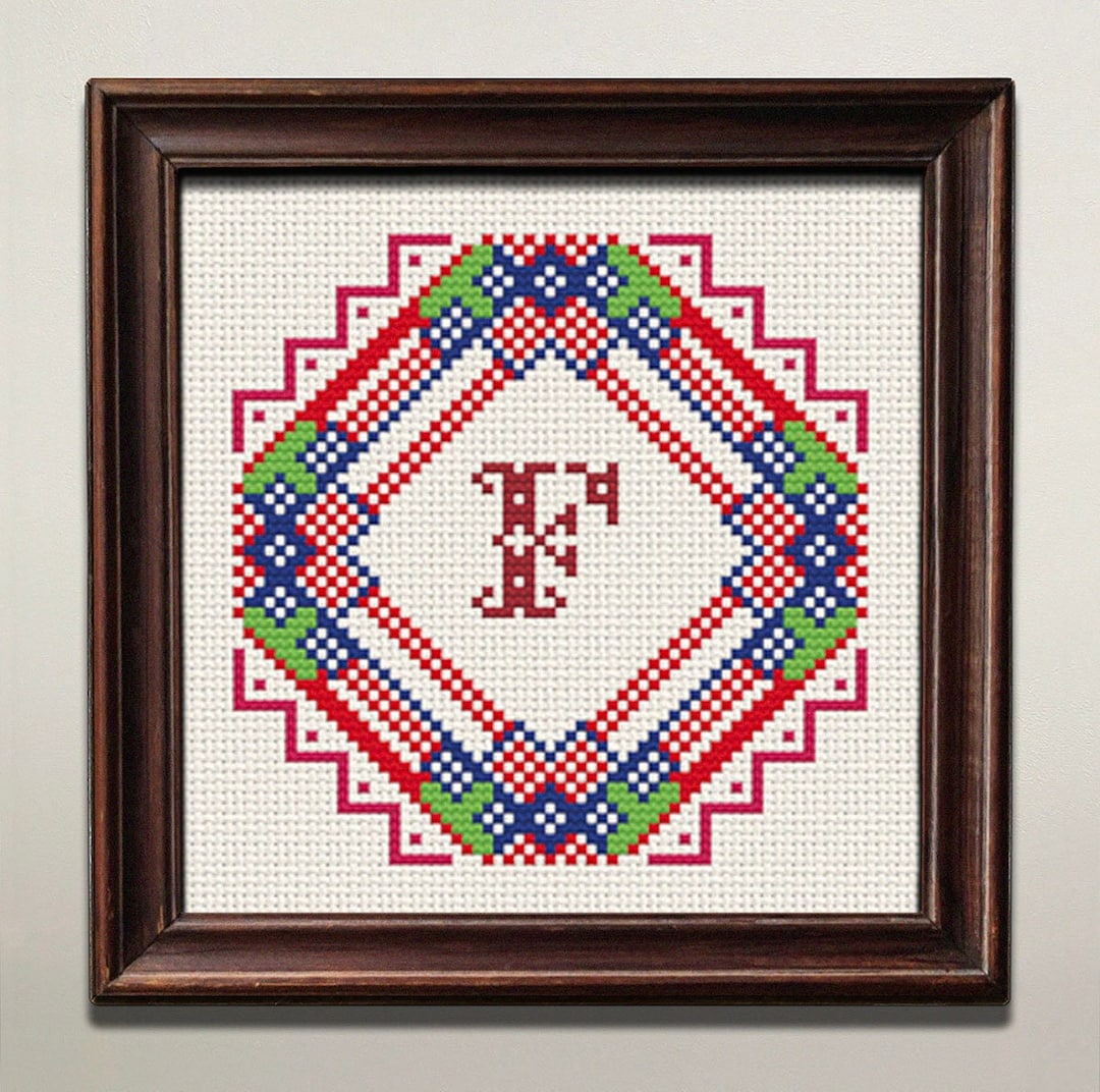 Letter F Cross Stitch Pattern, Easy Counted Cross Stitch Chart, ABC ...