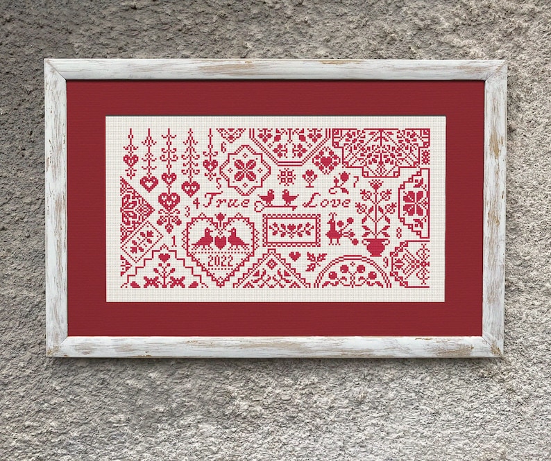 Mini Quaker Sampler True Love Cross Stitch Pattern Cross - Etsy