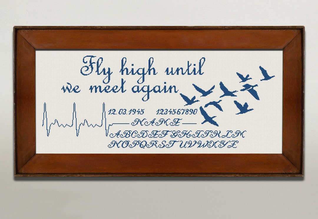 Fly High Memorial Cross Stitch Pattern, X Stitch Chart, Loss of Loved ...