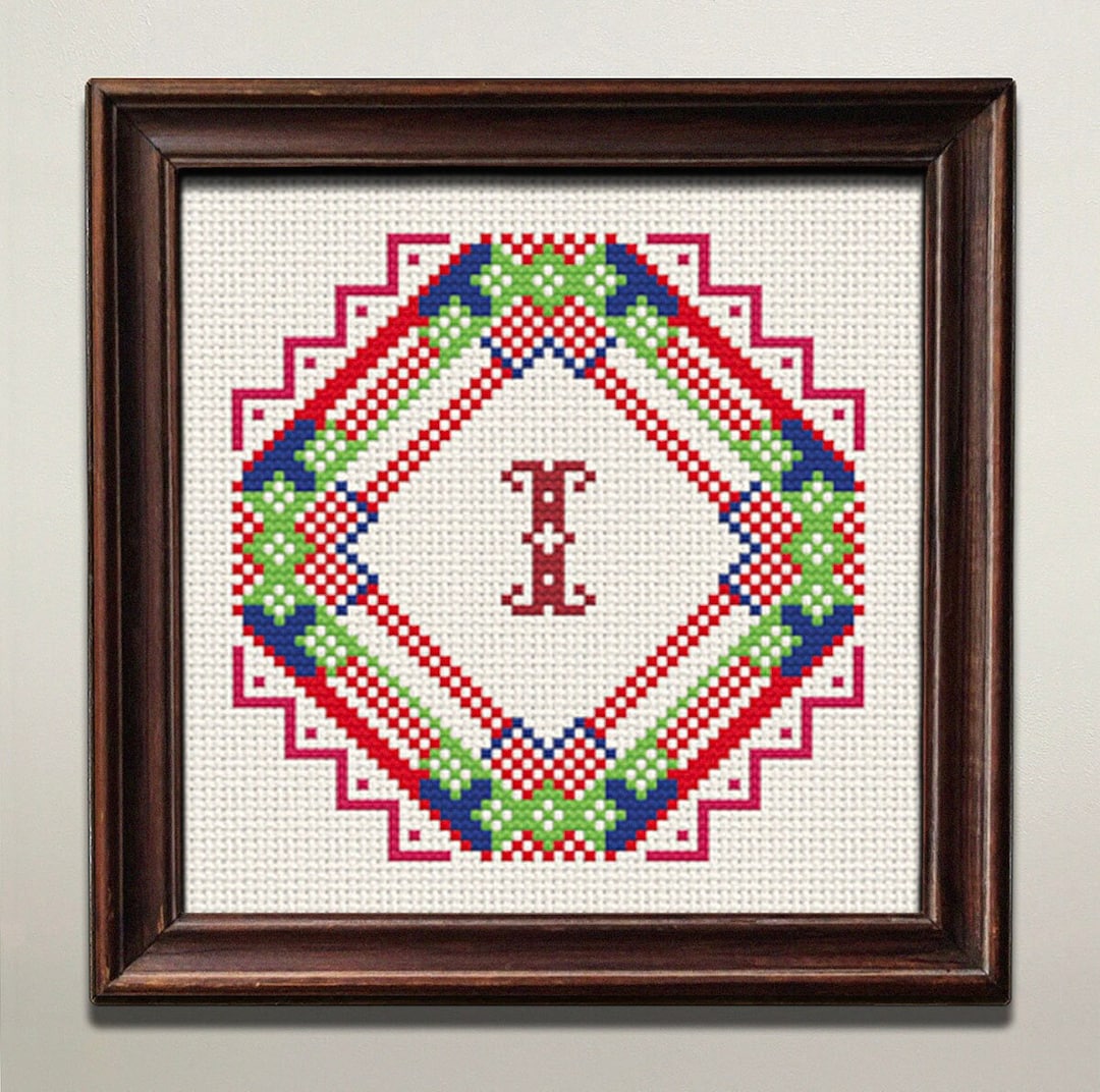 Letter I Cross Stitch Pattern, Easy Counted Cross Stitch Chart, ABC ...