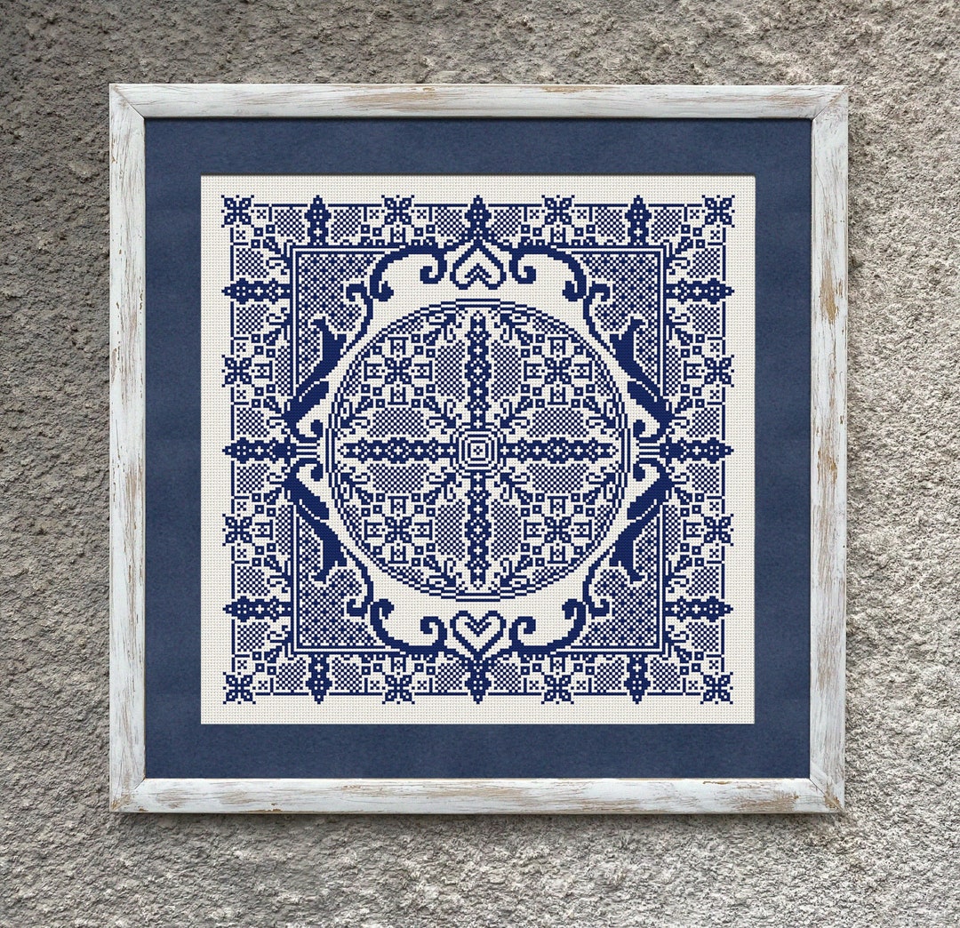 Monochrome Geometric Sampler Cross Stitch Pattern, X Stitch Chart ...