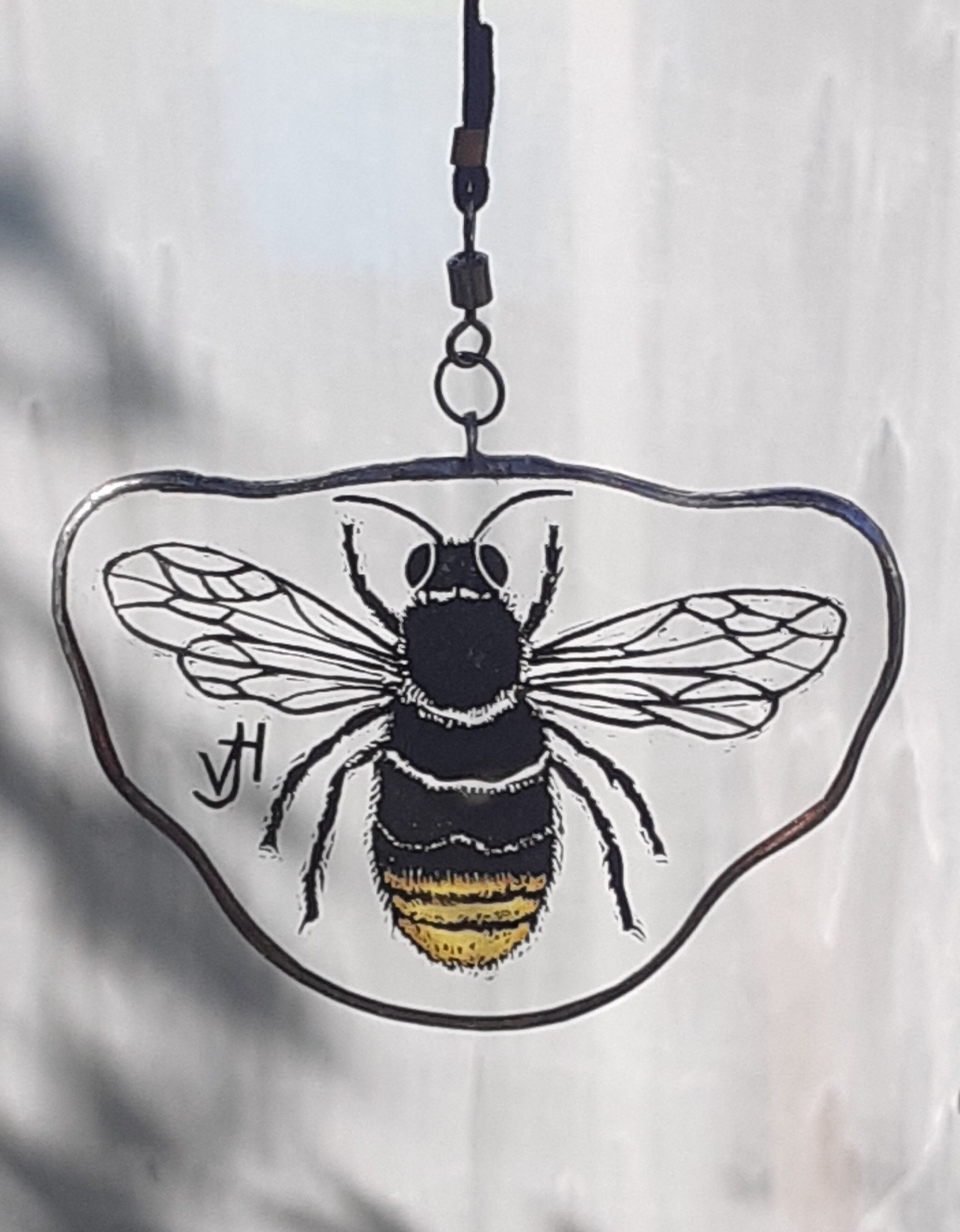 Bumblebee Stained Glass Window Hanging Redtailed Bumble Bee - Etsy
