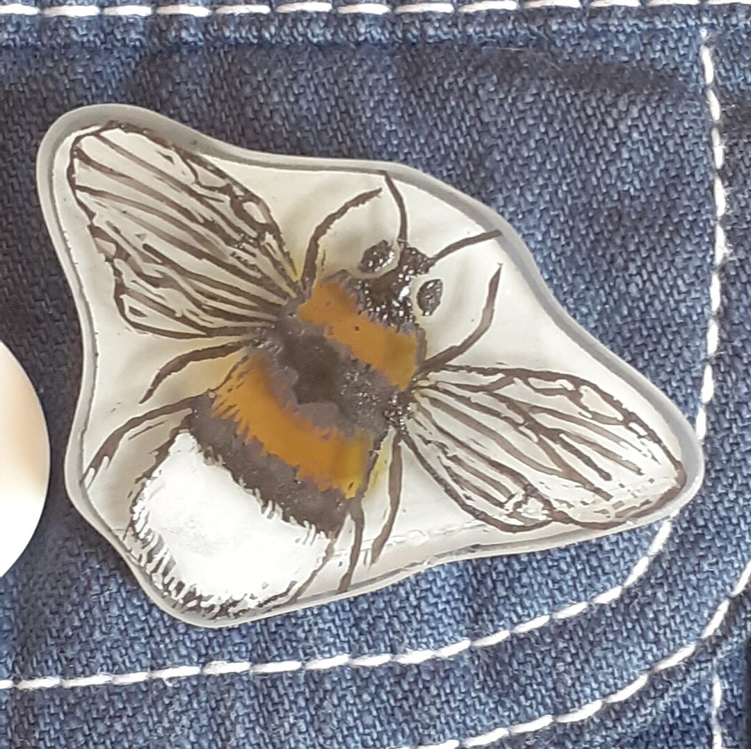Bumblebee Brooch Bumble Bee Badge Glass Jewellery Bee Lovers - Etsy