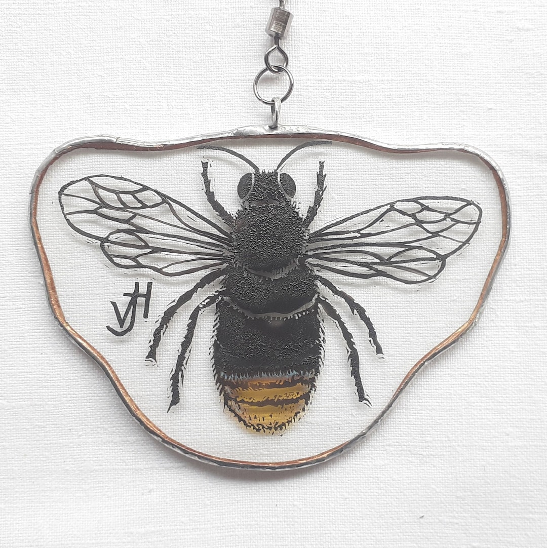 Bumblebee Stained Glass Window Hanging Redtailed Bumble Bee - Etsy