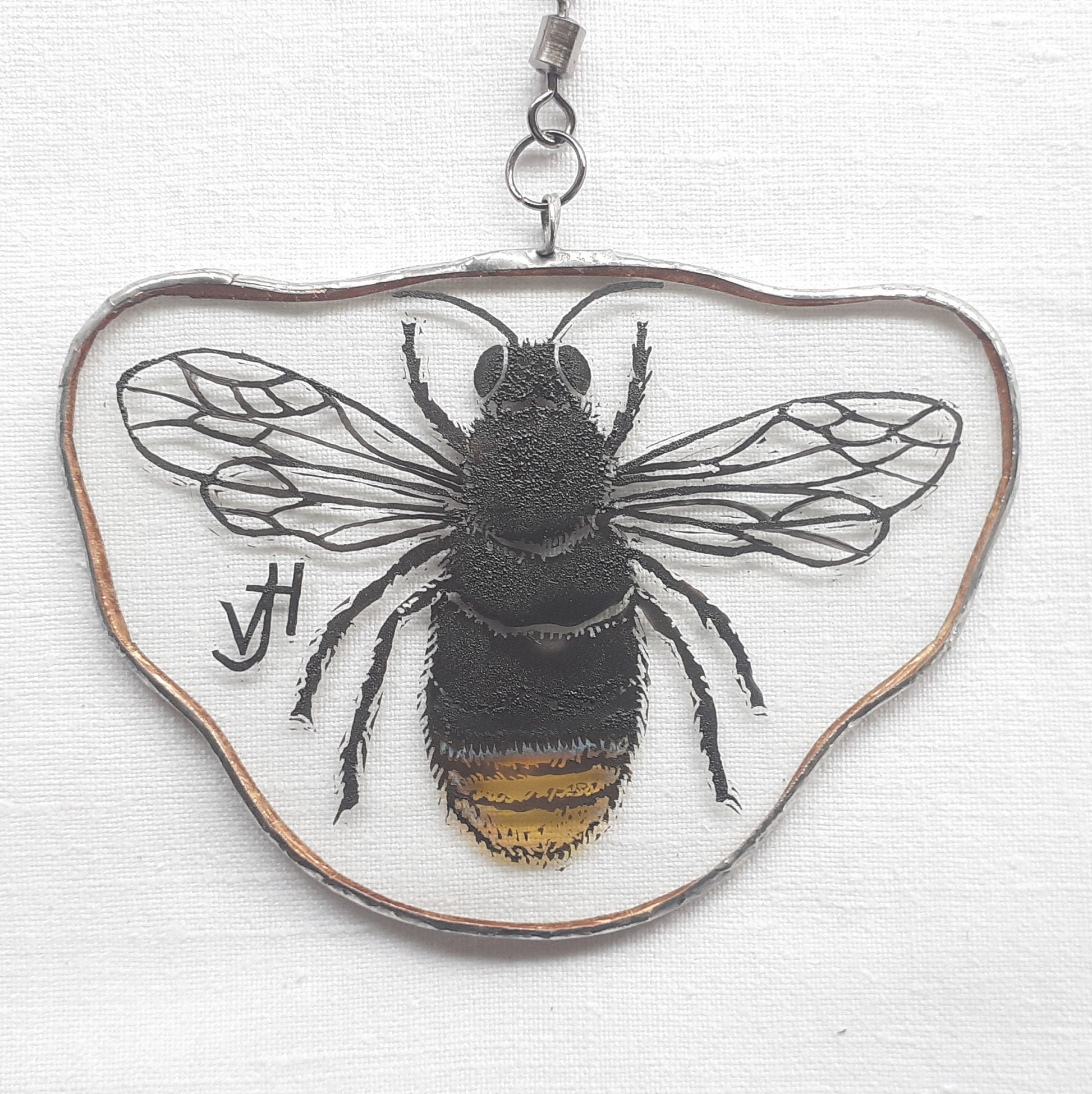Bumblebee Stained Glass Window Hanging Redtailed Bumble Bee - Etsy