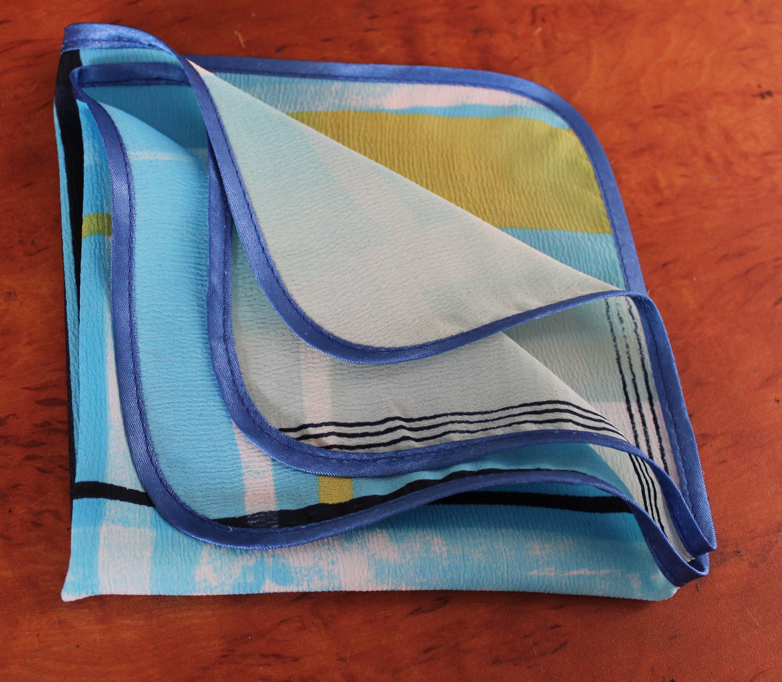 Suit Pocket Square, Round Handkerchief, Informal Edge Border ...