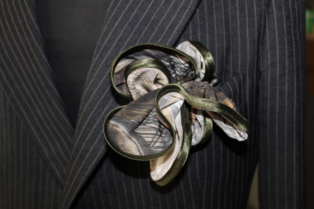 Round Handkerchief, Formal Edge Border Handkerchief, Suit Pocket Square ...