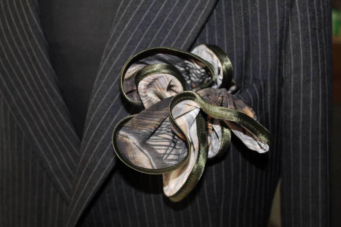 Round Handkerchief, Formal Edge Border Handkerchief, Suit Pocket Square ...