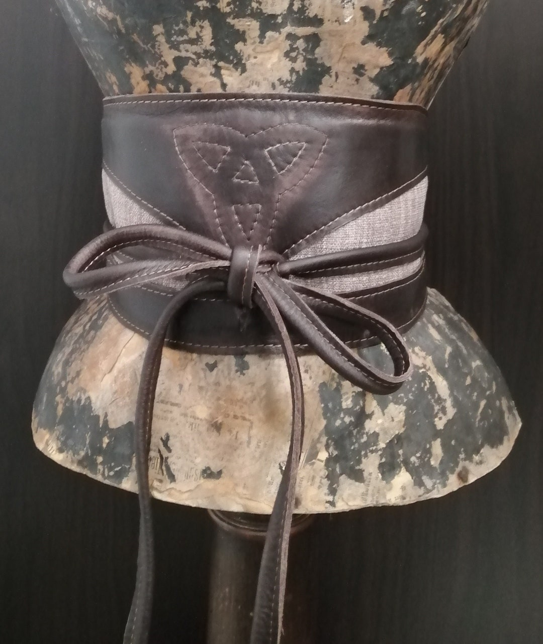 Obi Belt, Custom Harness , Goth Corse, Obi Corset, Leather Wrap Peplum ...