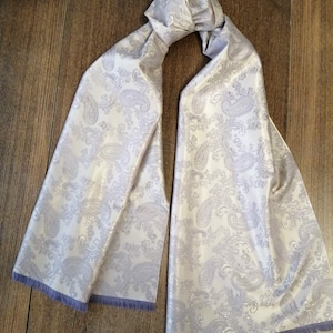Mens Opera Neckerchief, Custom Paisley Scarf, Violet Gentlemans Ascot ...