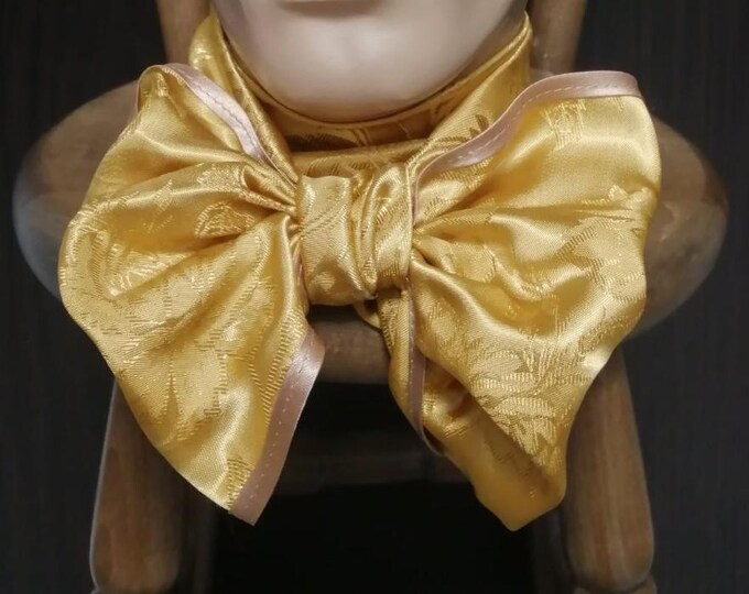 Gold Satin 60 Inch REGENCY Brummel Victorian Ascot Necktie Tie Cravat ...