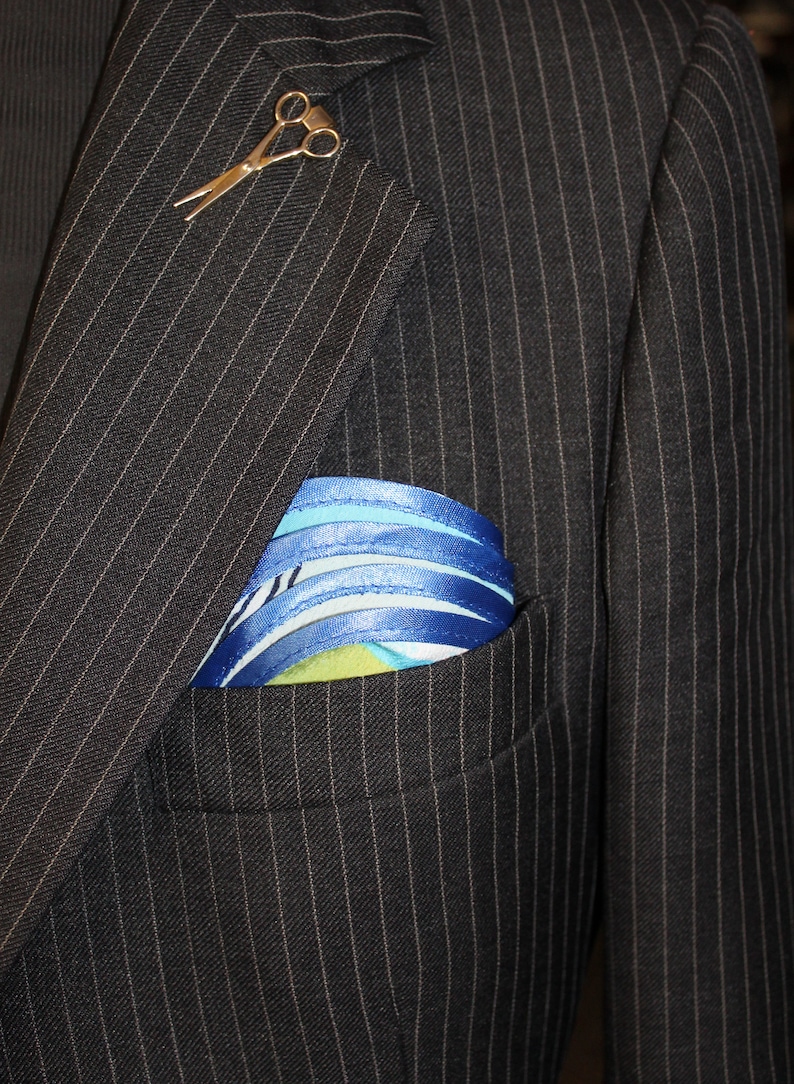 Custom Round Pocket Square, Grooms Satin Border Hanky - Etsy