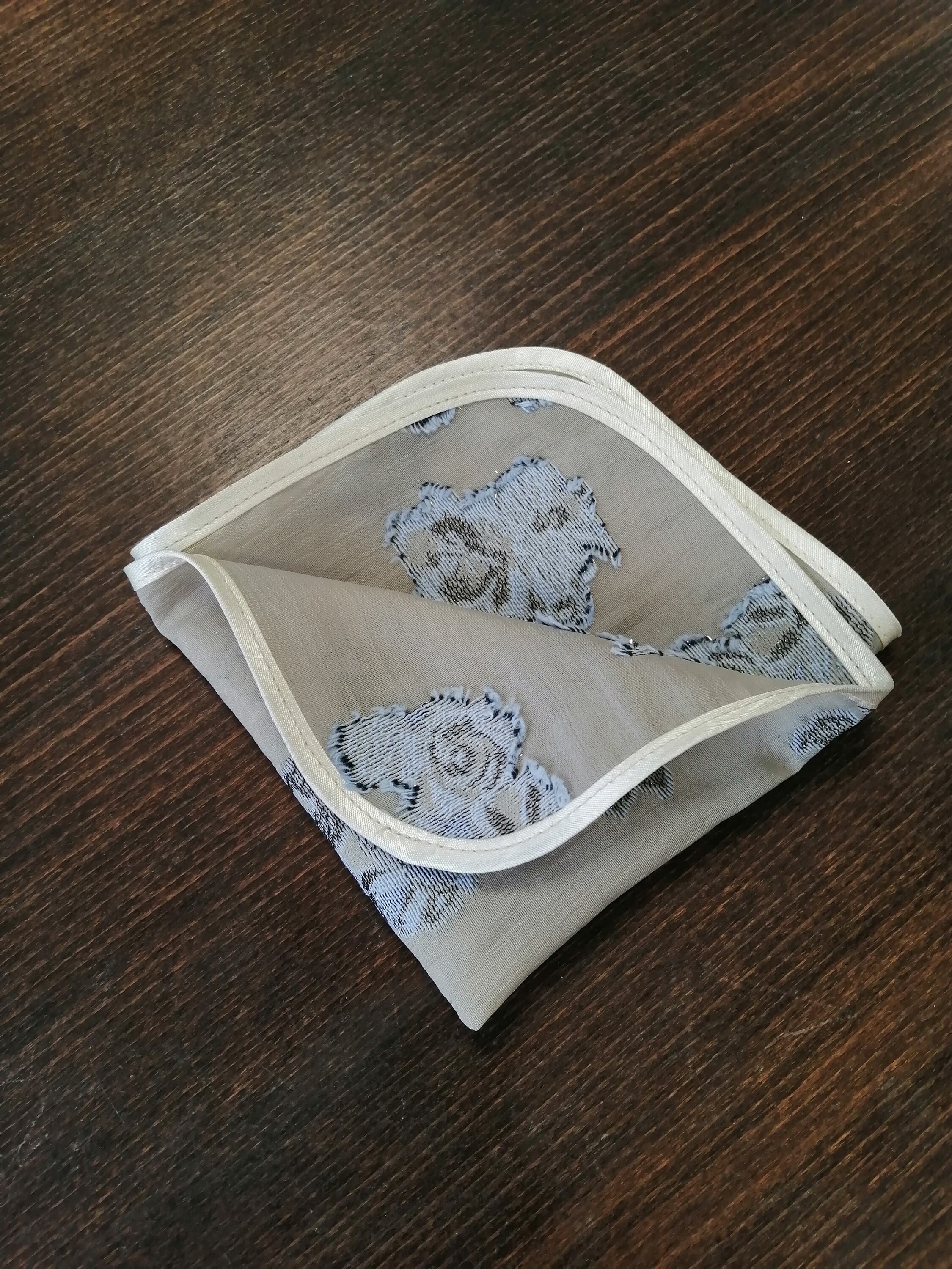 Custom Pocket Square, Round Handkerchief, Formal Edge Border ...