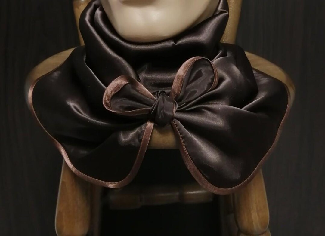 Mens Opera Ascot, Custom Dandy Scarf, Brown Gentleman Ascot, Men's ...