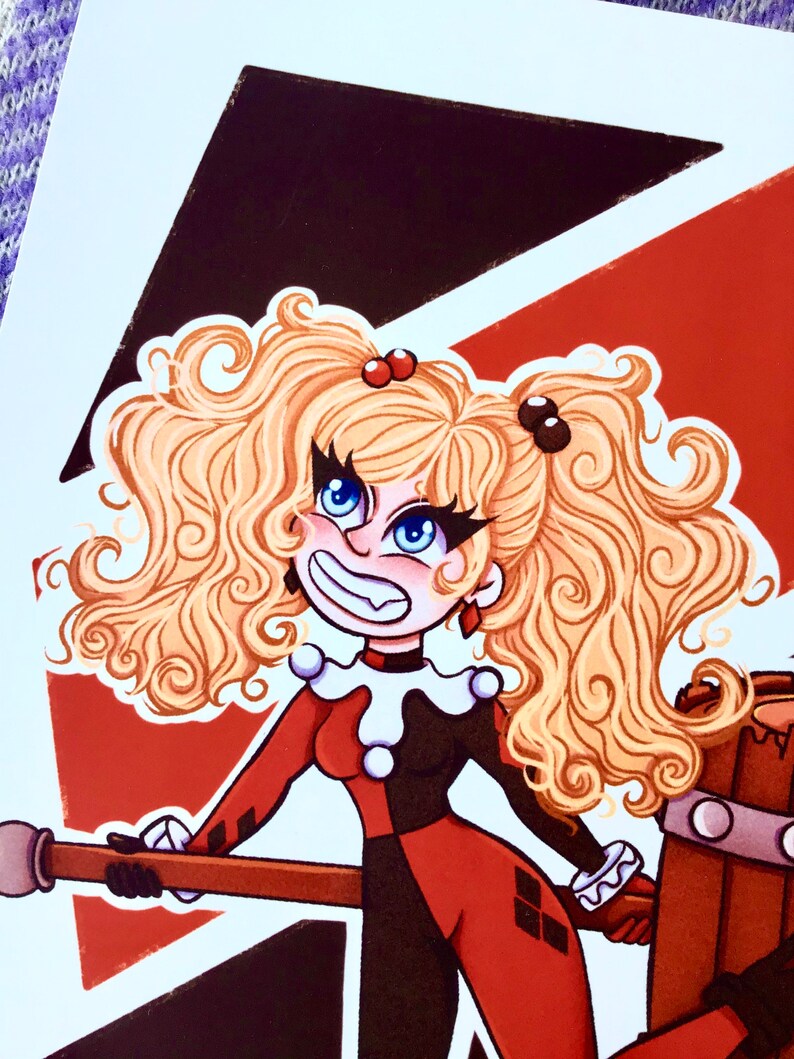 Harley Quinn Jester Art Print A4 A5 DC Comics - Etsy UK