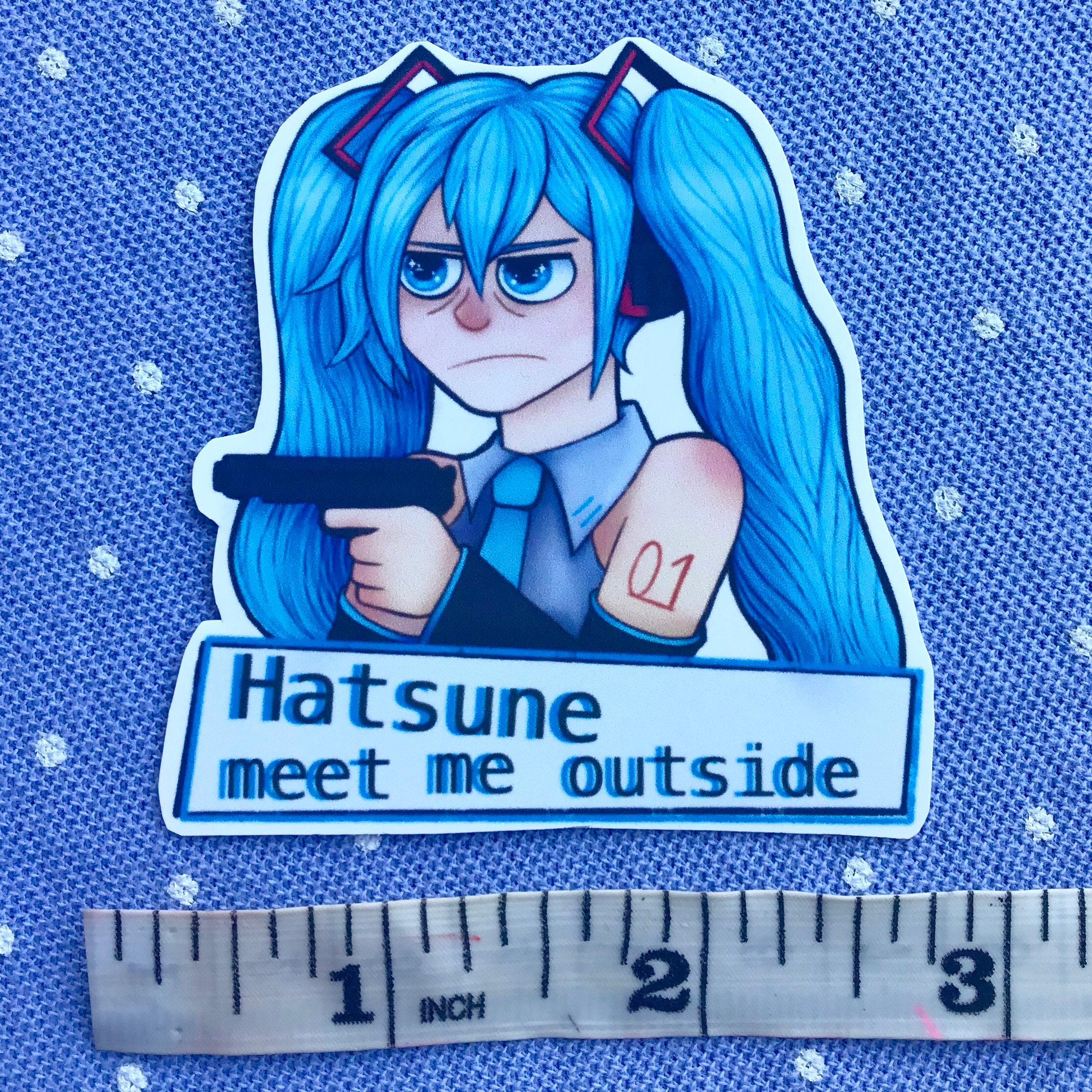 Hatsune miku vocaloid glossy vinyl sticker meme funny | Etsy