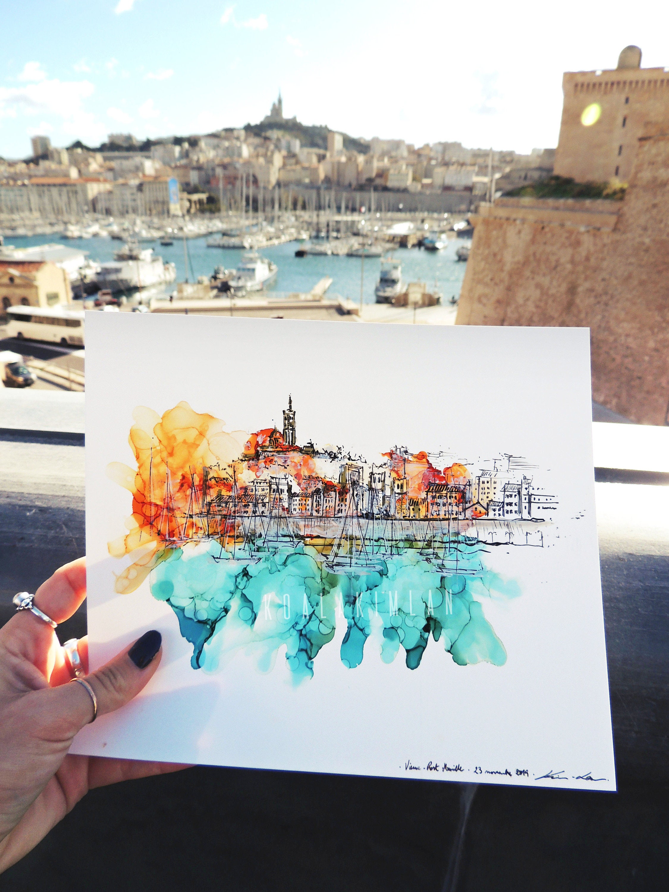 Watercolor Painting SKU 1973 Fine Art Print Landmarks skyline Poster ...