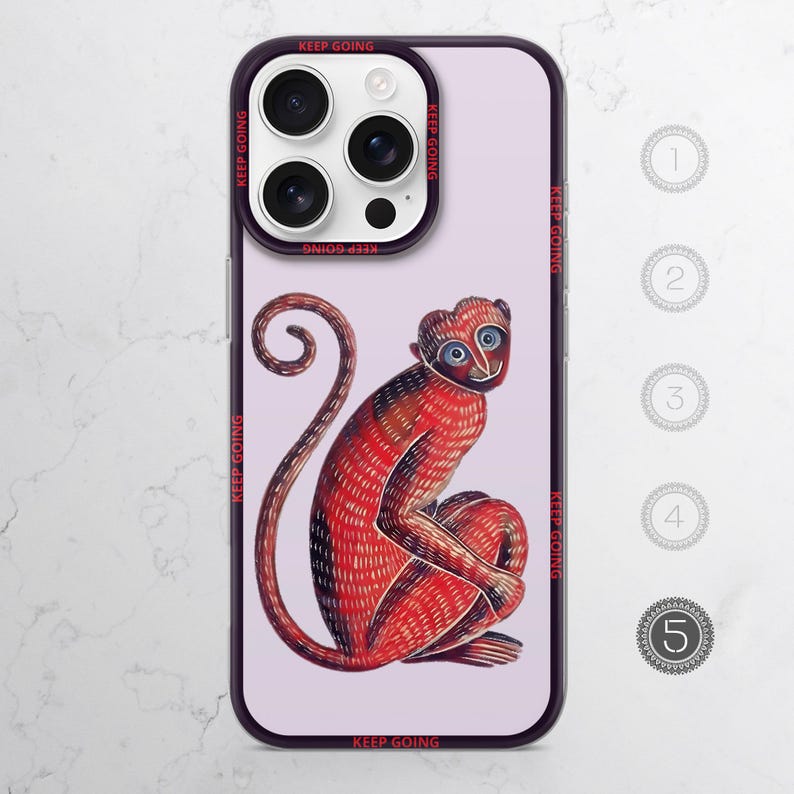 Pink Monkey Phone Case: Jungle Animal Print Personalized Cover - Etsy UK
