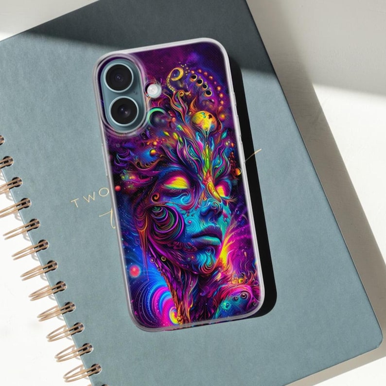 Psychedelic Eye iPhone Case, Trippy Surreal Face Phone Cover | Cosmic ...