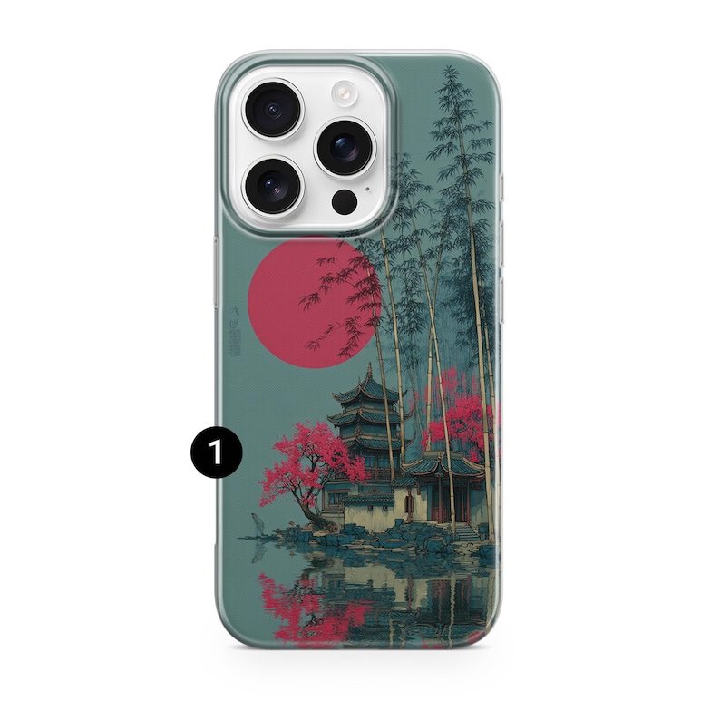 Japanese Art iPhone 17 Case, Traditional Oriental Scenery Samsung S26 ...