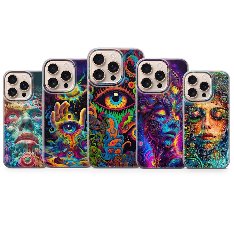 Psychedelic Eye iPhone Case, Trippy Surreal Face Phone Cover | Cosmic ...