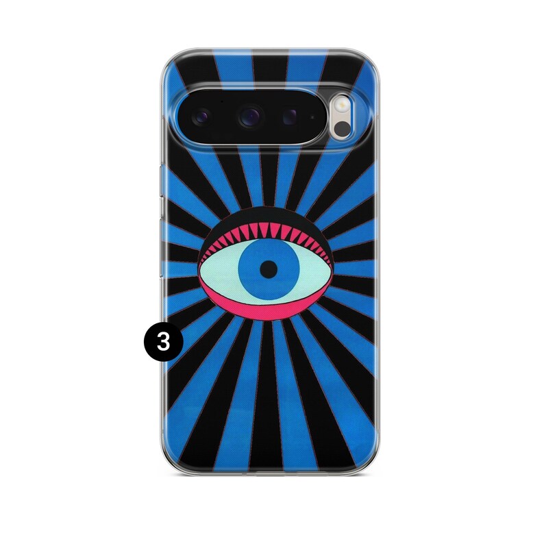 Retro Eye Phone Case, Pop Art Google Pixel Cover, Psychedelic TPU ...