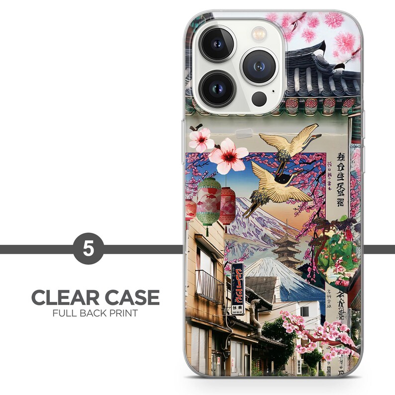 Floral Korean Art Phone Case, Asian TPU Cover - Etsy