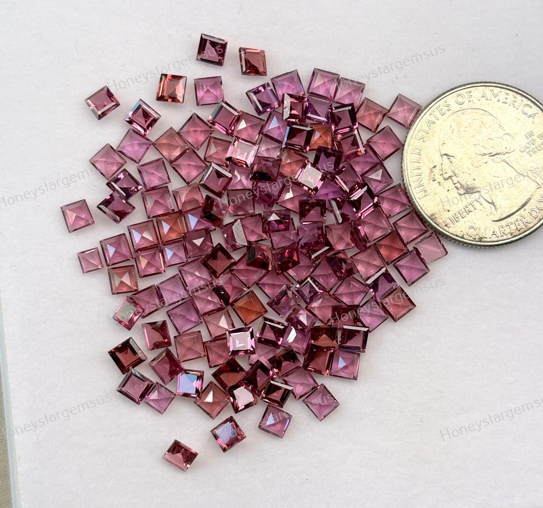 Top Quality Garnet, Natural Garnet, Rhodolite Garnet Square, Calibrated ...