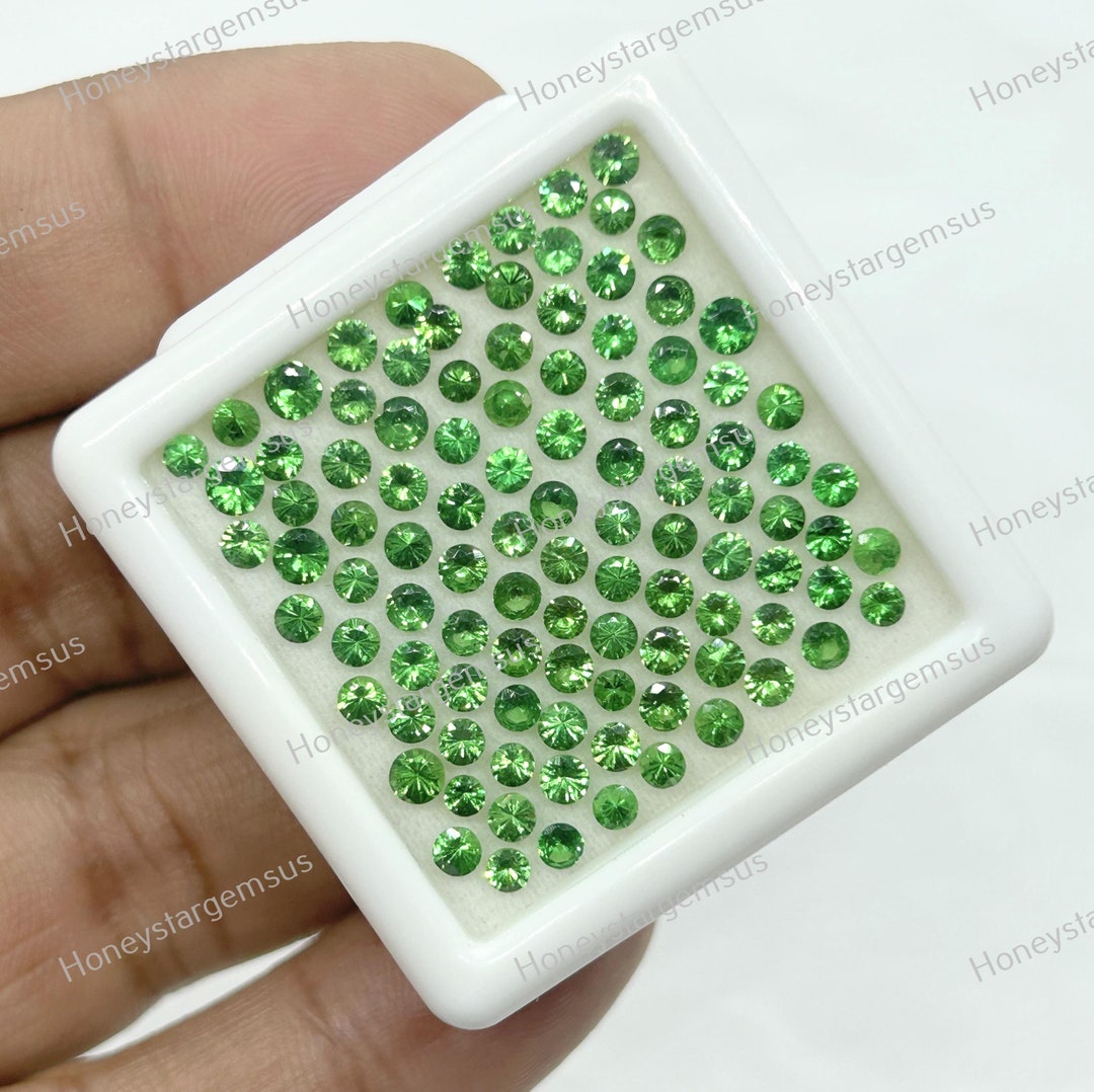 2.4-2.6 Mm AAA Quality Tsavorite, Green Garnet, Diamond Cut Round , Green Tsavorite Rounds ...