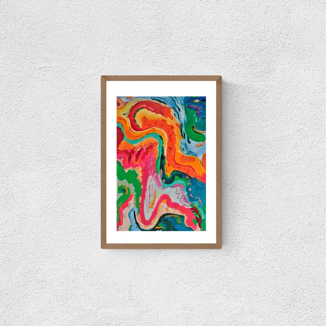 Friendship Abstract Print 05 Acrylic Painting Neon - Etsy