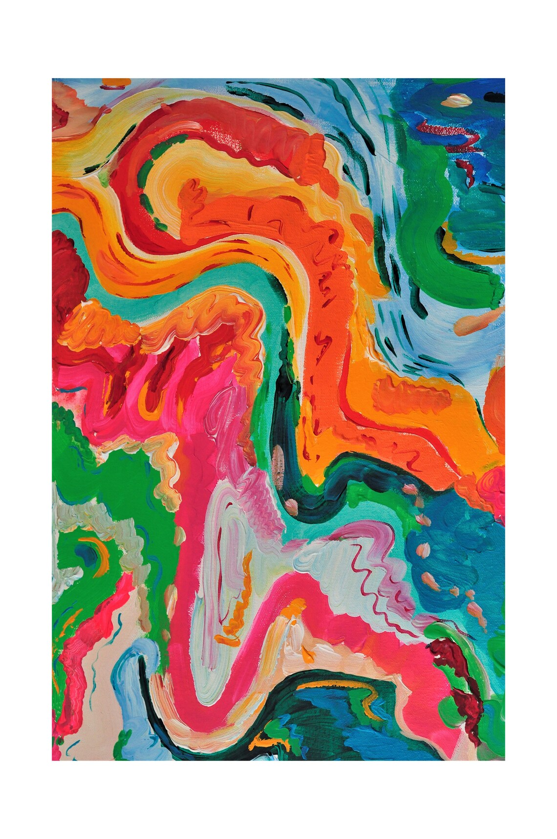 Friendship Abstract Print 05 Acrylic Painting Neon - Etsy