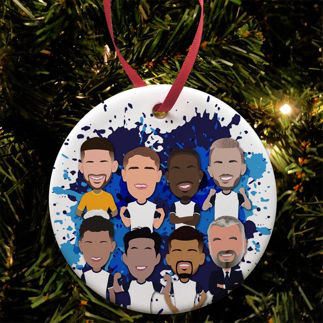 Spurs 2024-25 Christmas Tree Decoration Flat Ceramic Bauble Vector ...
