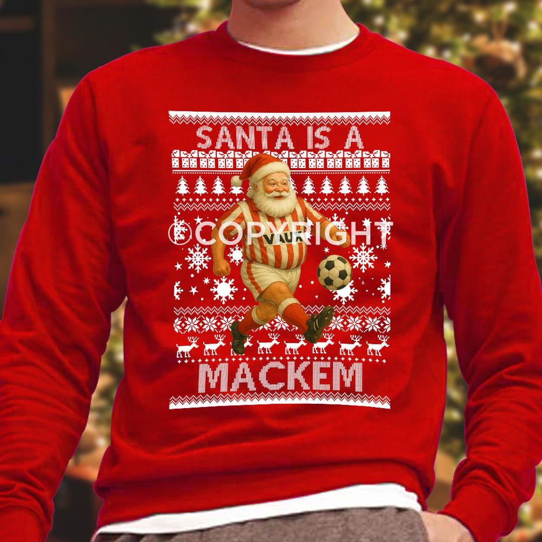 Santa is a Mackem Sunderland Red Christmas Jumper | Kids & Adults Sizes ...