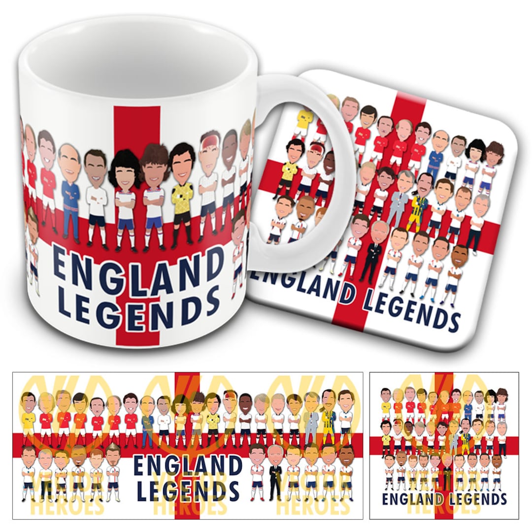 England Football Legends Vector Heroes Mug & Coaster Set Euros ...