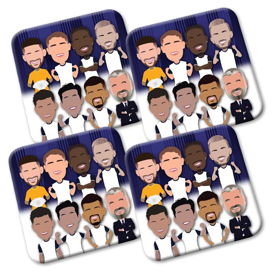 Spurs 2024-25 Pack of 4 Coasters Vector Heroes Maddison Son Etc Great ...