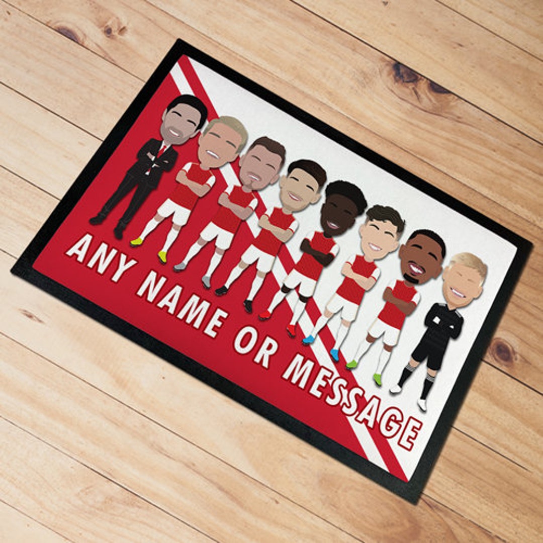 Arsenal 2023-24 Vector Heroes Personalised Door Mat Floor Mat Saka ...