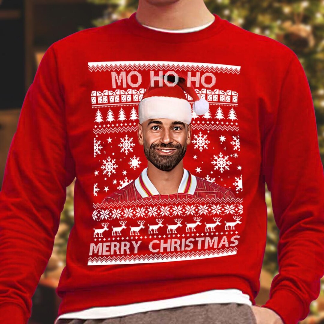 Mo Ho Ho Merry Christmas Mo Salah Liverpool Red Christmas Jumper | Kids ...