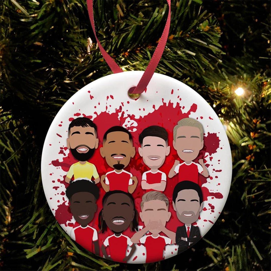 Arsenal 2025-26 & 2024/25 SALE Christmas Tree Decoration Flat Ceramic ...