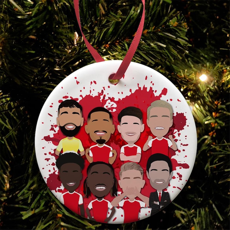Arsenal 2025-26 & 2024/25 SALE Christmas Tree Decoration Flat Ceramic ...