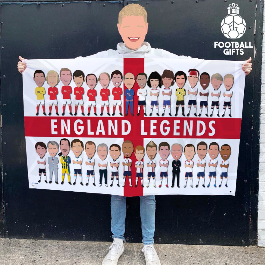Legends of England Flag 5ftx3ft High Quality Vector Heroes Euros 2024 ...
