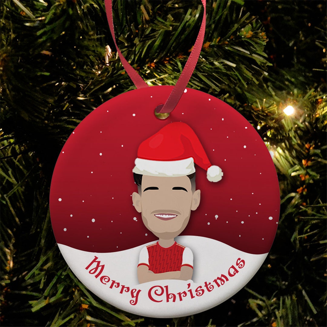 Declan Rice Arsenal Christmas Tree Decoration Flat Ceramic Bauble 2023 ...