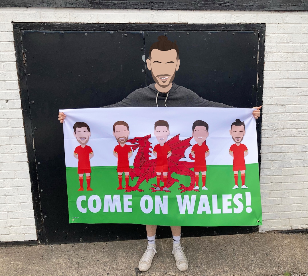 Wales Football Flag 5ftx3ft Welsh Dragon Come on Wales Euros 20-21 High ...