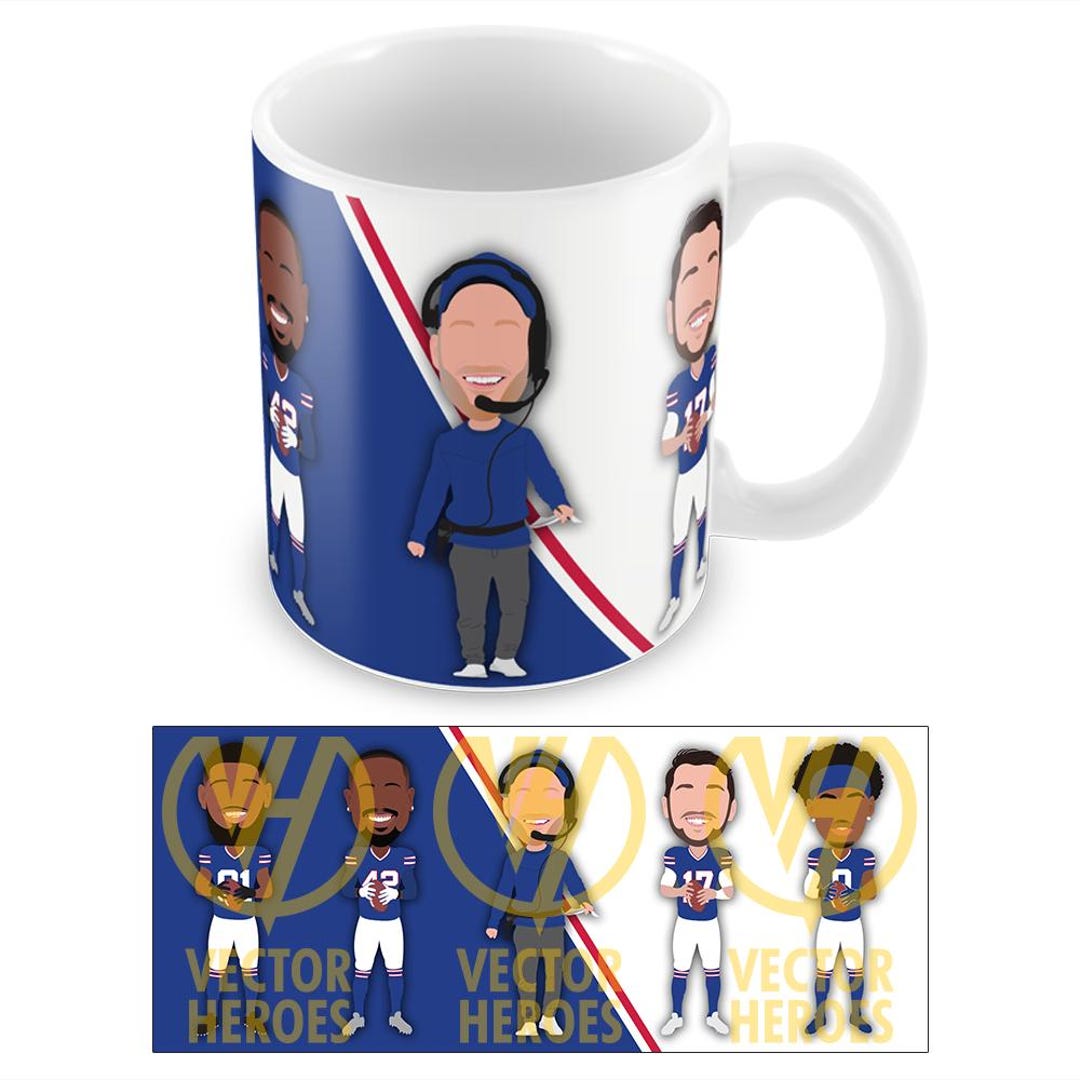 Bills 2024-25 American Football Vector Heroes Mug Cup Choice of Design ...