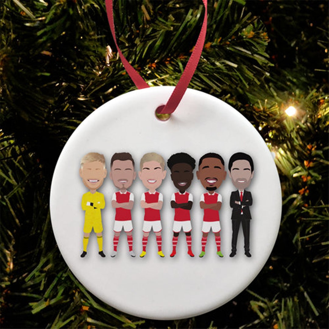 Arsenal Christmas Tree Decoration Flat Ceramic Bauble Arteta - Etsy