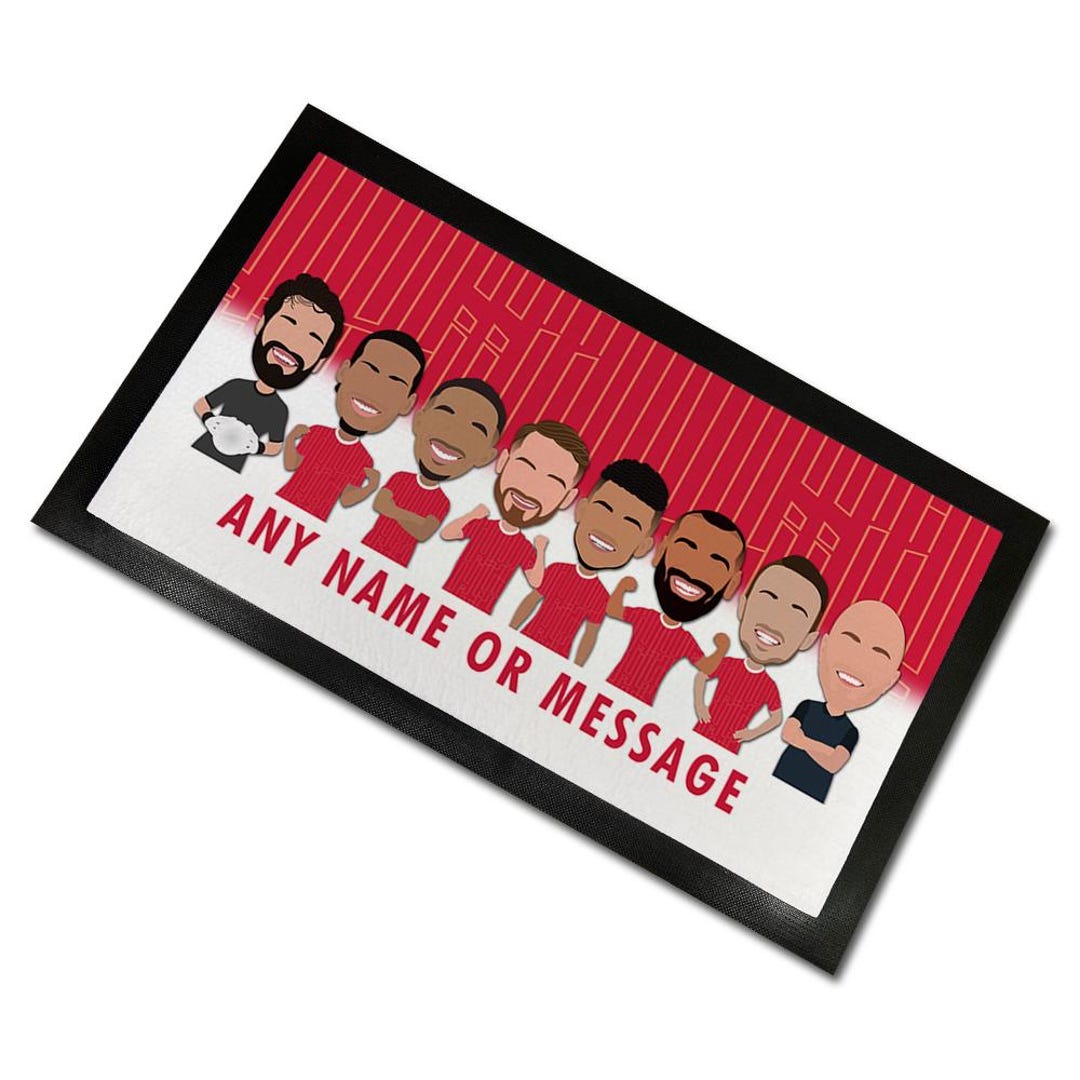Liverpool 2024-25 Vector Heroes Personalised Bar Runner Mat Salah Diaz ...