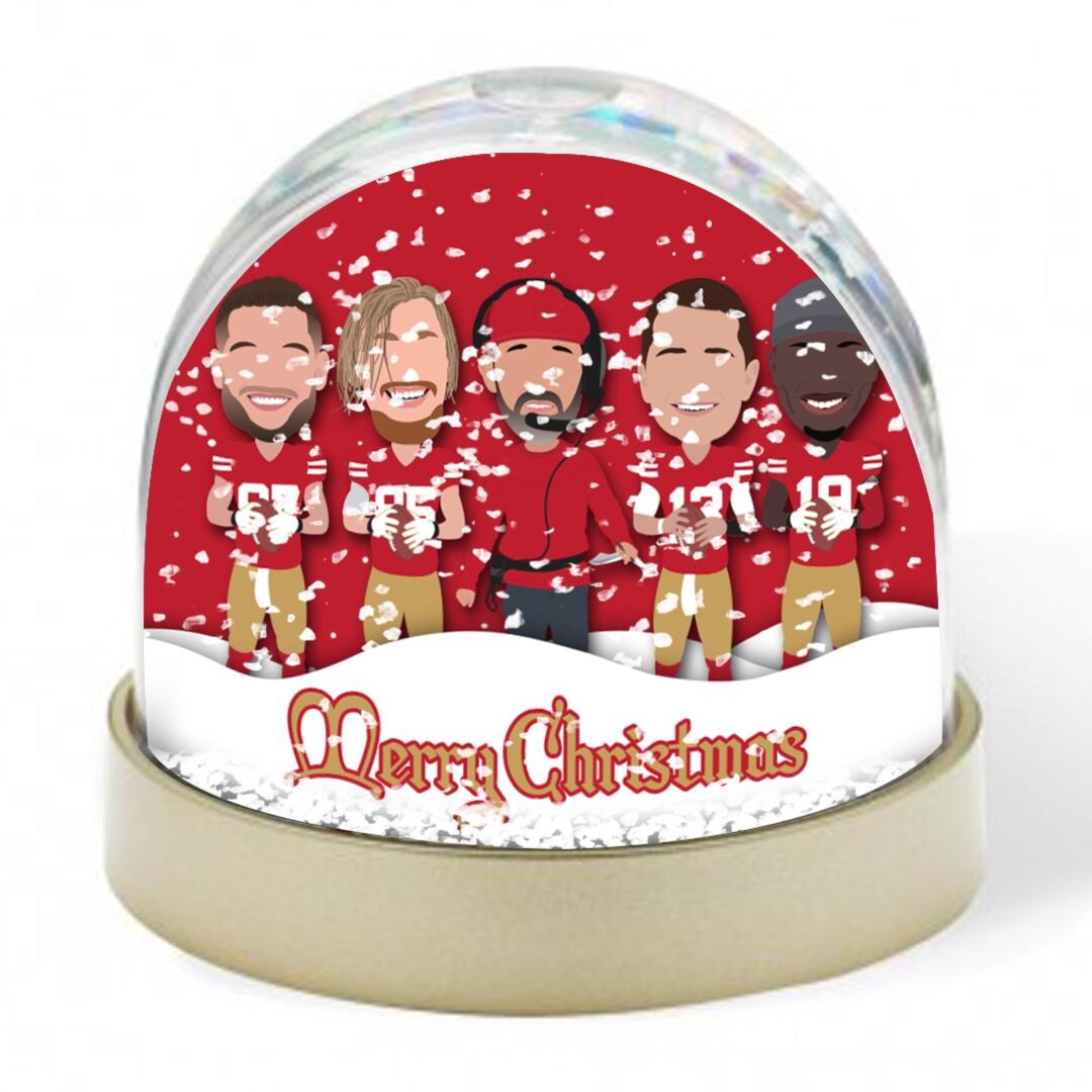 49ers 2024-25 Vector Heroes Christmas Snow Globe American Football ...