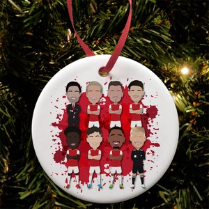 Arsenal Christmas Tree Decoration Flat Ceramic Bauble Arteta Saka Jesus ...
