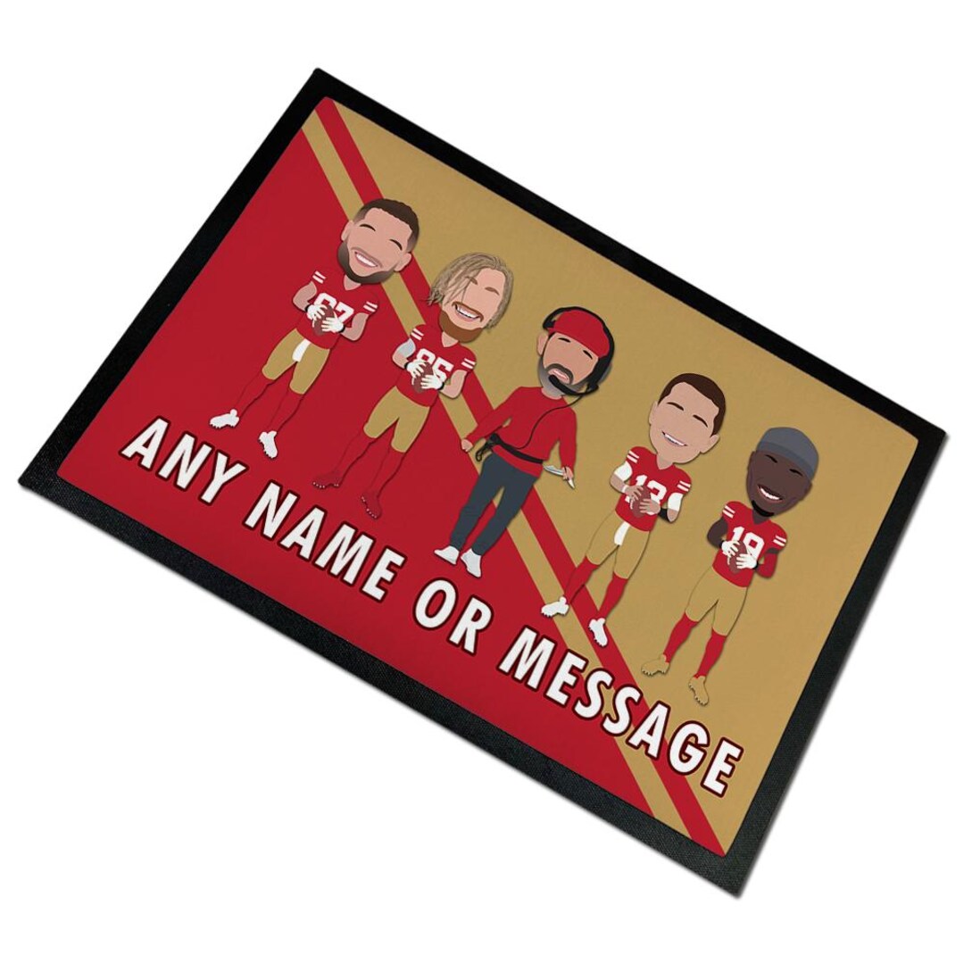 49ers 2024-25 Vector Heroes Personalised Door Mat Floor Mat Man Cave ...