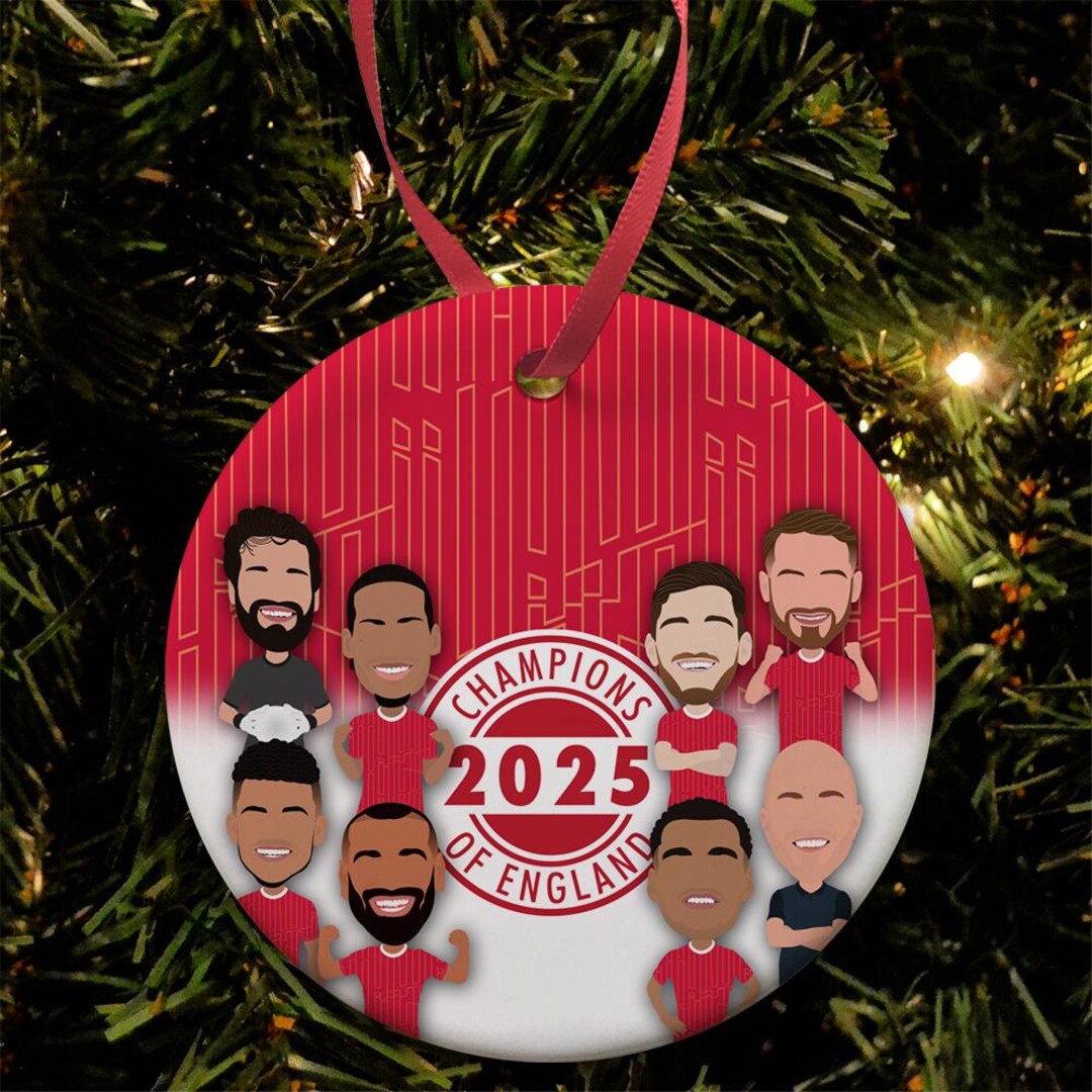 Liverpool Champions of England 2025 Vector Heroes Tree Decoration ...